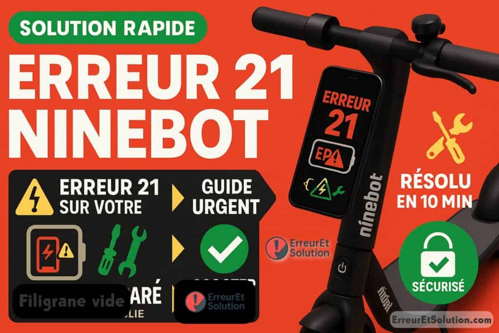 Erreur 21 Ninebot : Guide Complet de Dépannage (2025) - Erreur et Solution