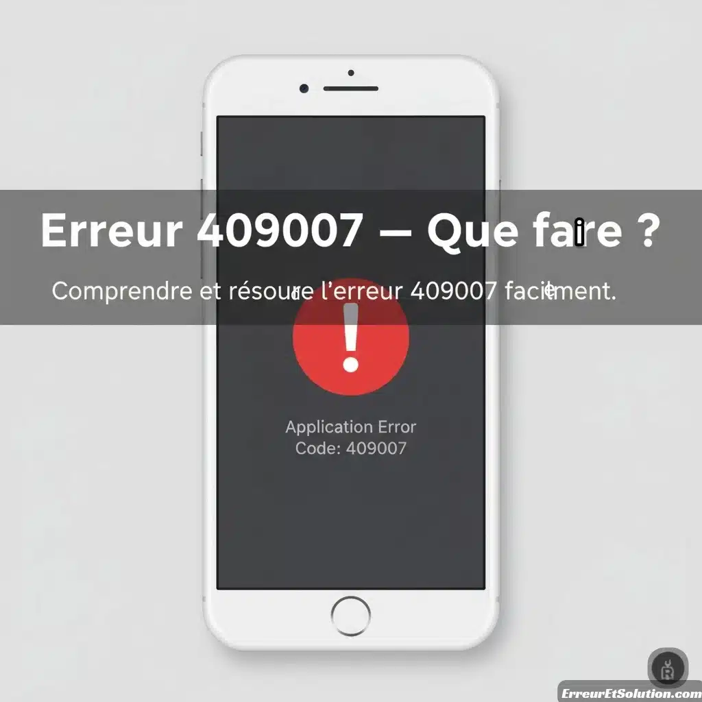 Erreur 409007 : Que Faire pour Résoudre ce Problème? - Erreur et Solution